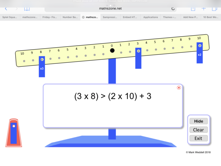 Number Balance – Weddell.co.uk